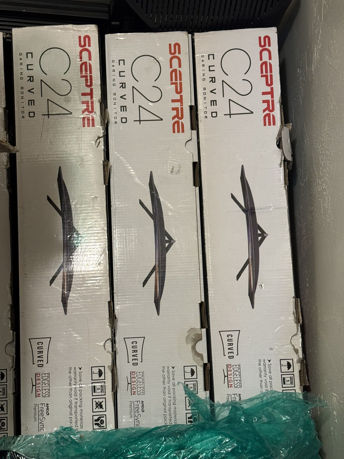 Three 800R Curved 144Hrz 4k HDR GAMING Monitors. In Box 24” Curved ...