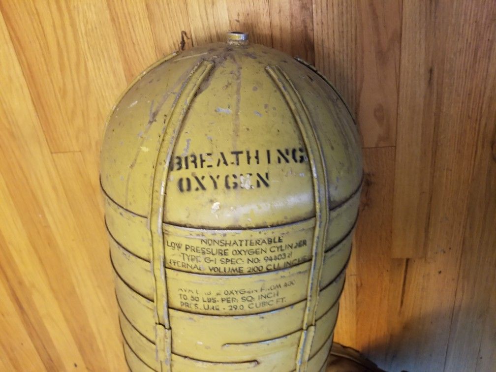 Vintage B 17 B 25 Bomber WW2 Aviation Oxygen Air Supply Tank Stainless ...