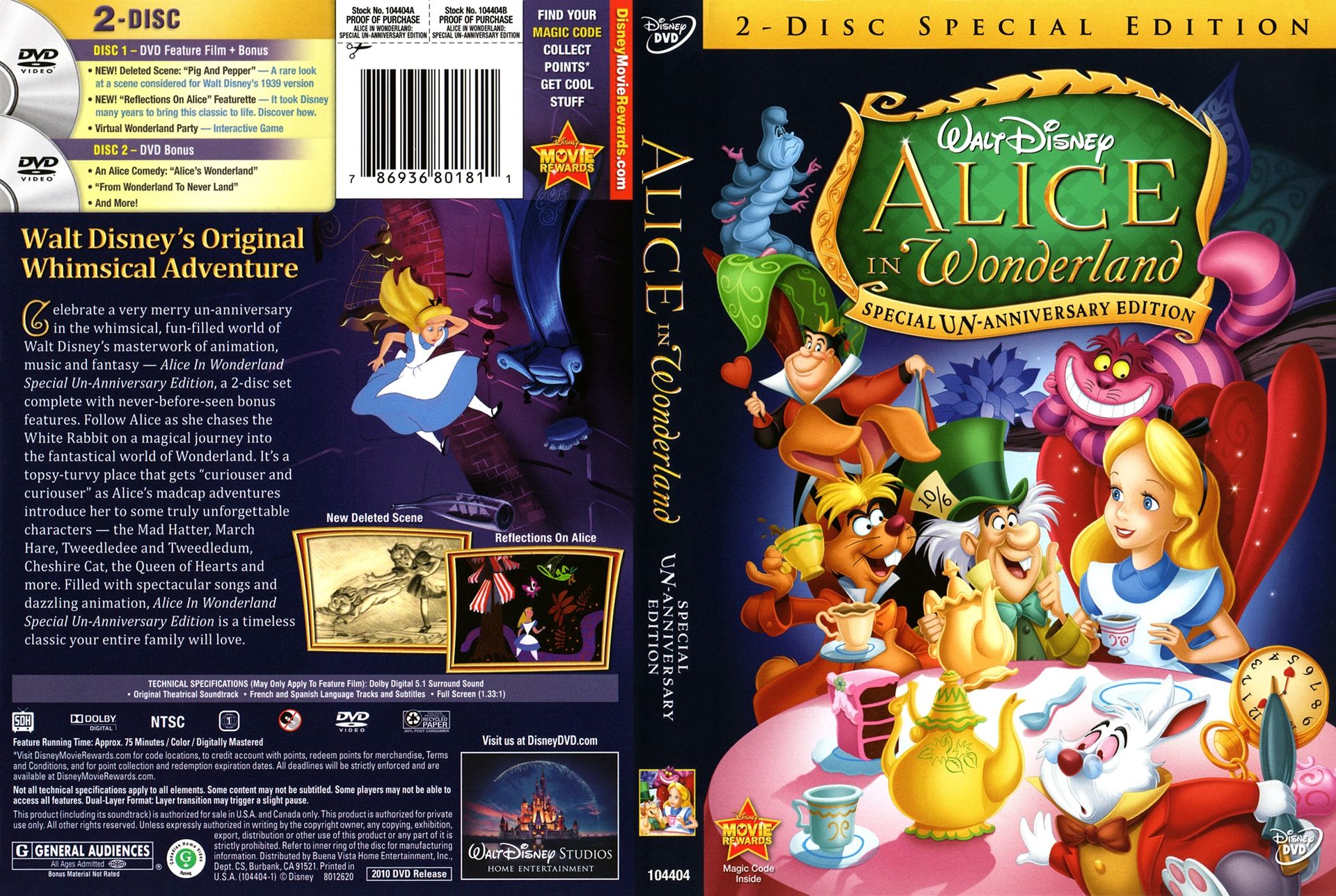 Alice In Wonderland Disney Dvd