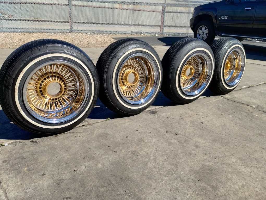 Low Rider Wire Wheels Zenith 13x7 Gold And Tires $1200 set of four for ...