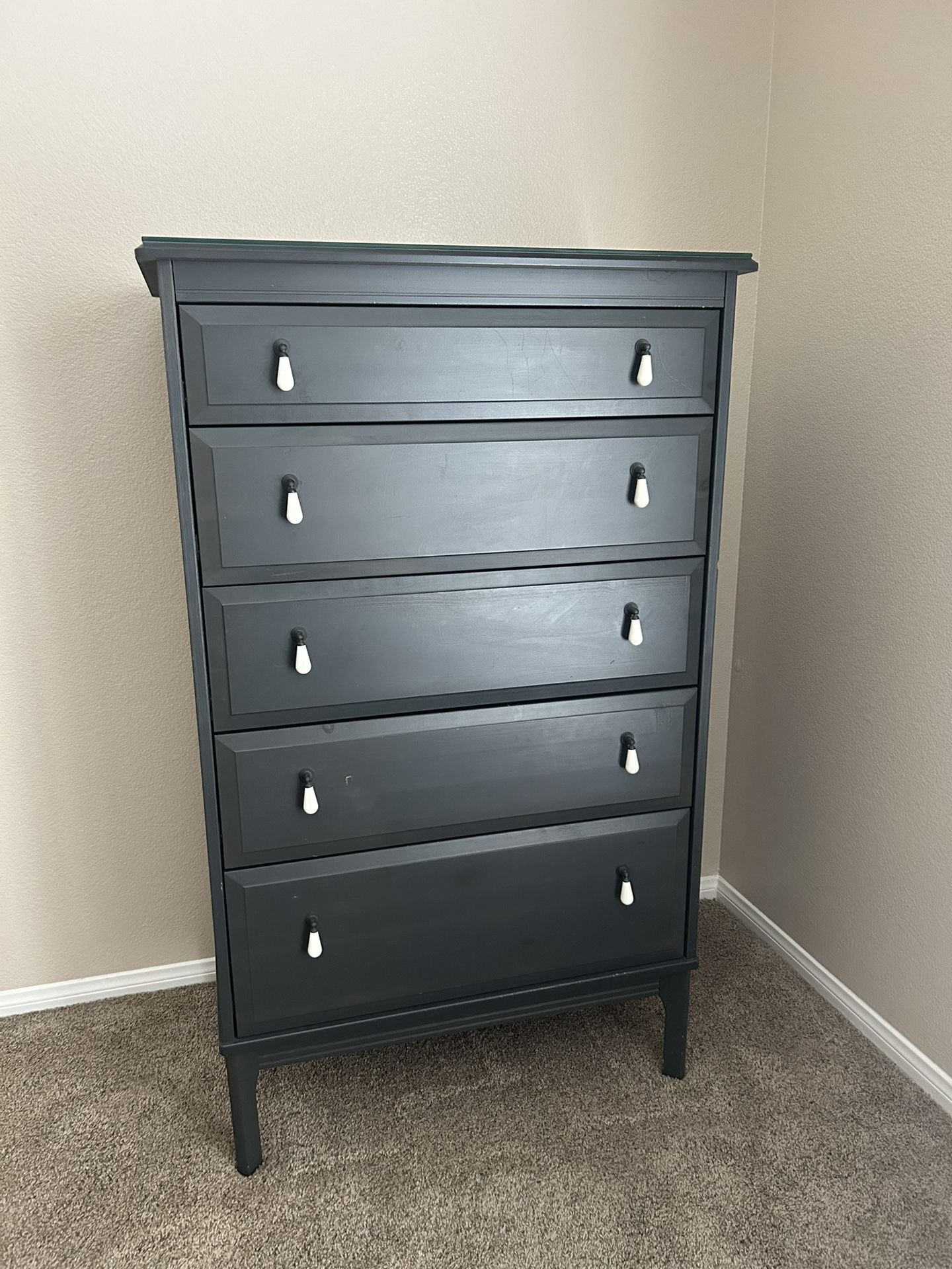 IKEA Edland Dresser With Custom Glass Top for Sale in Temecula, CA ...