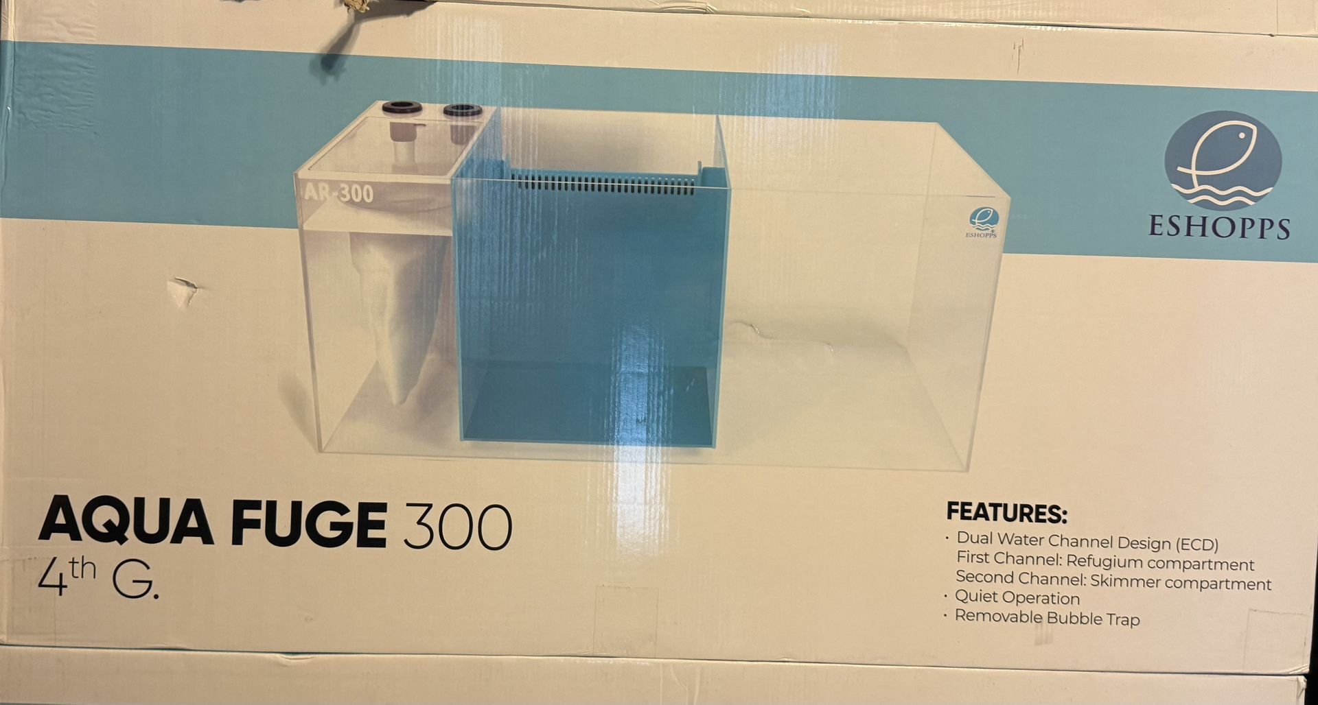 Eshopps Acrylic Sump XL Aquos Class AR-300 Aqua-Fuge for Fish tank ...