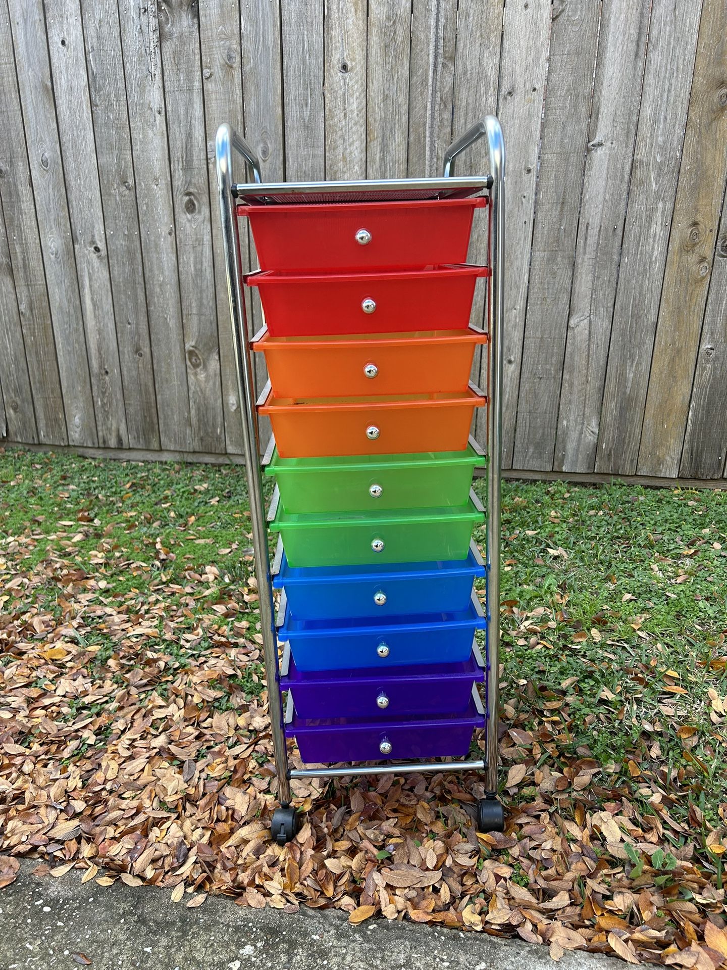 10- Rainbow Color Plastic Drawer Storage Rolling Cart for Sale in ...
