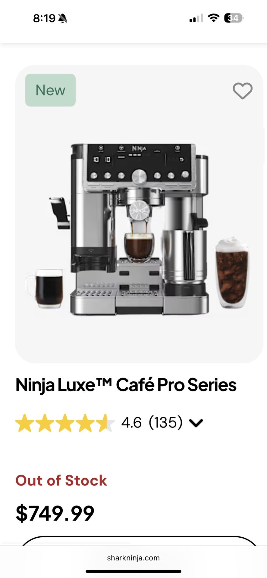 Brand New Ninja Luxe Pro 4 in 1 Espresso and Coffee Machine (ES701) for ...