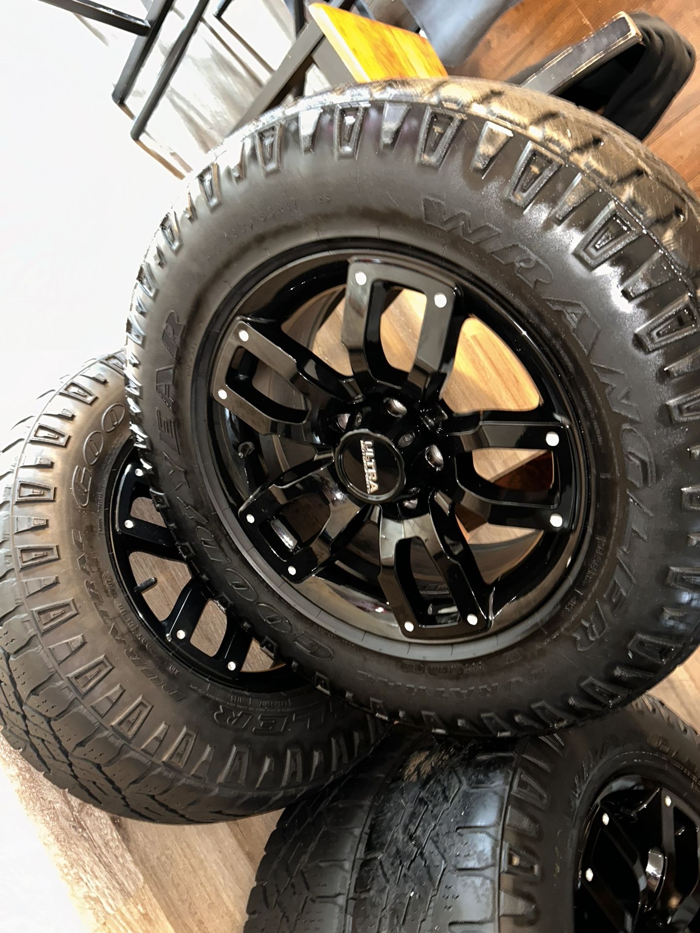 $700 Obo Wrangler All Terrain Tires 17 Inch Rims for Sale in Mays ...