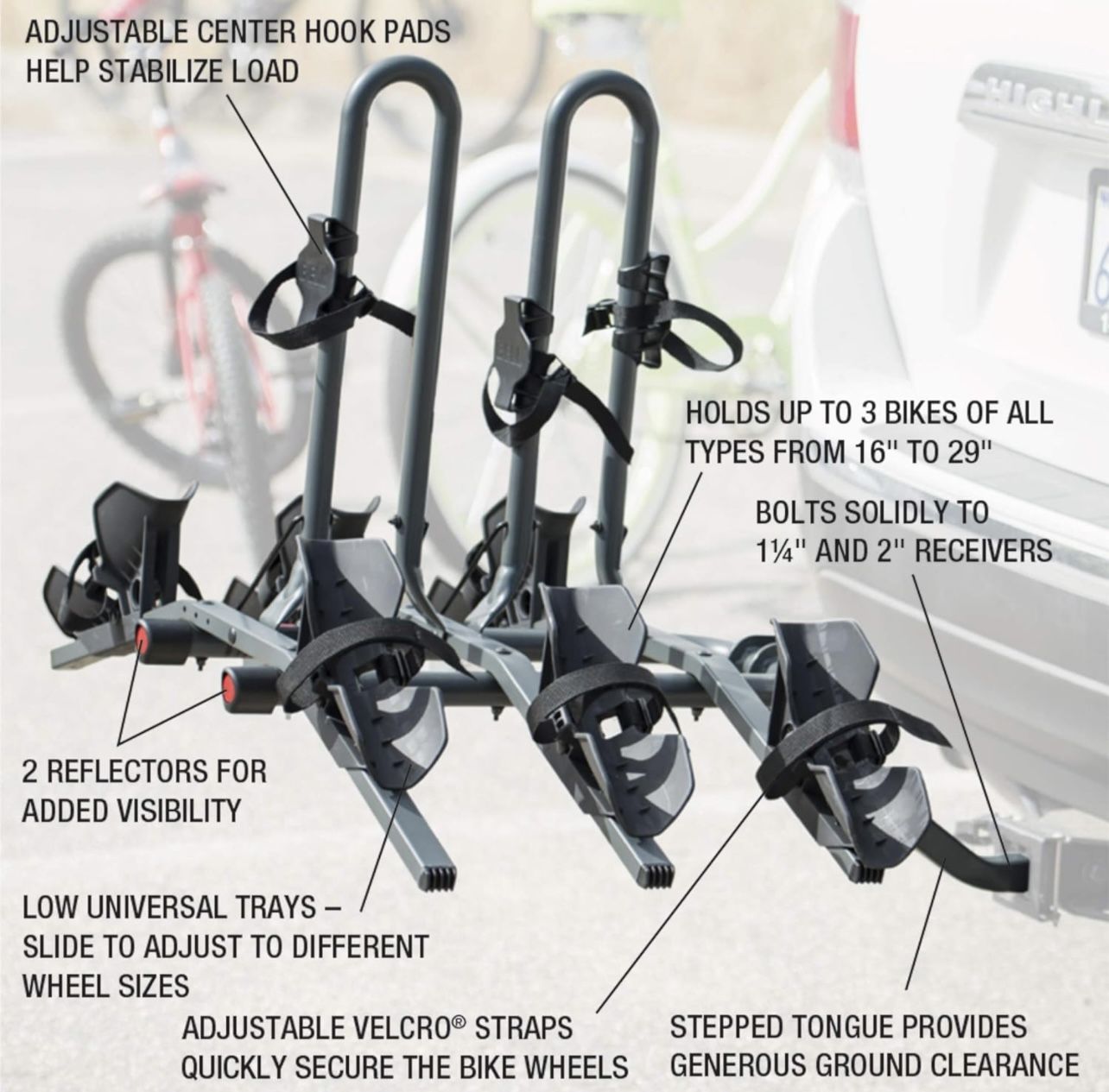 Bell Right Up 350 3-Bicycle Platform Hitch Rack for Sale in Fort ...