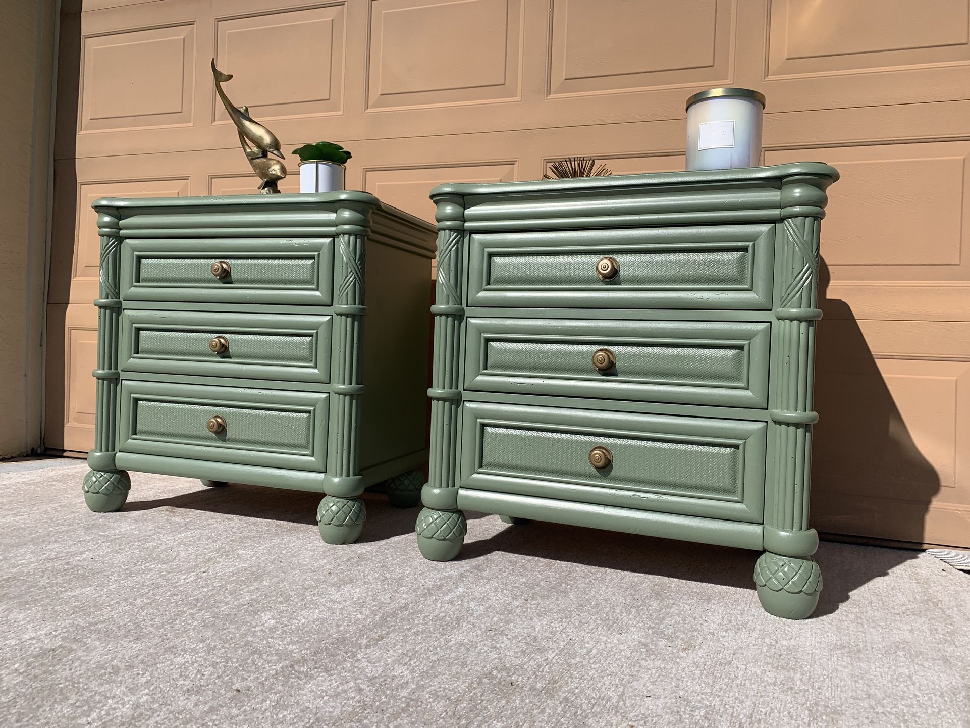 Pair Of Solid Wood Tommy Bahama Style Nightstands- Free Delivery for ...