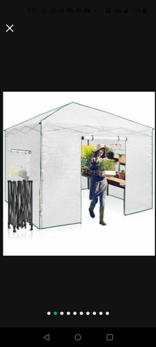 EAGLE PEAK 10'x 10' Portable Walk-in Greenhouse Instant Pop-up Easy ...