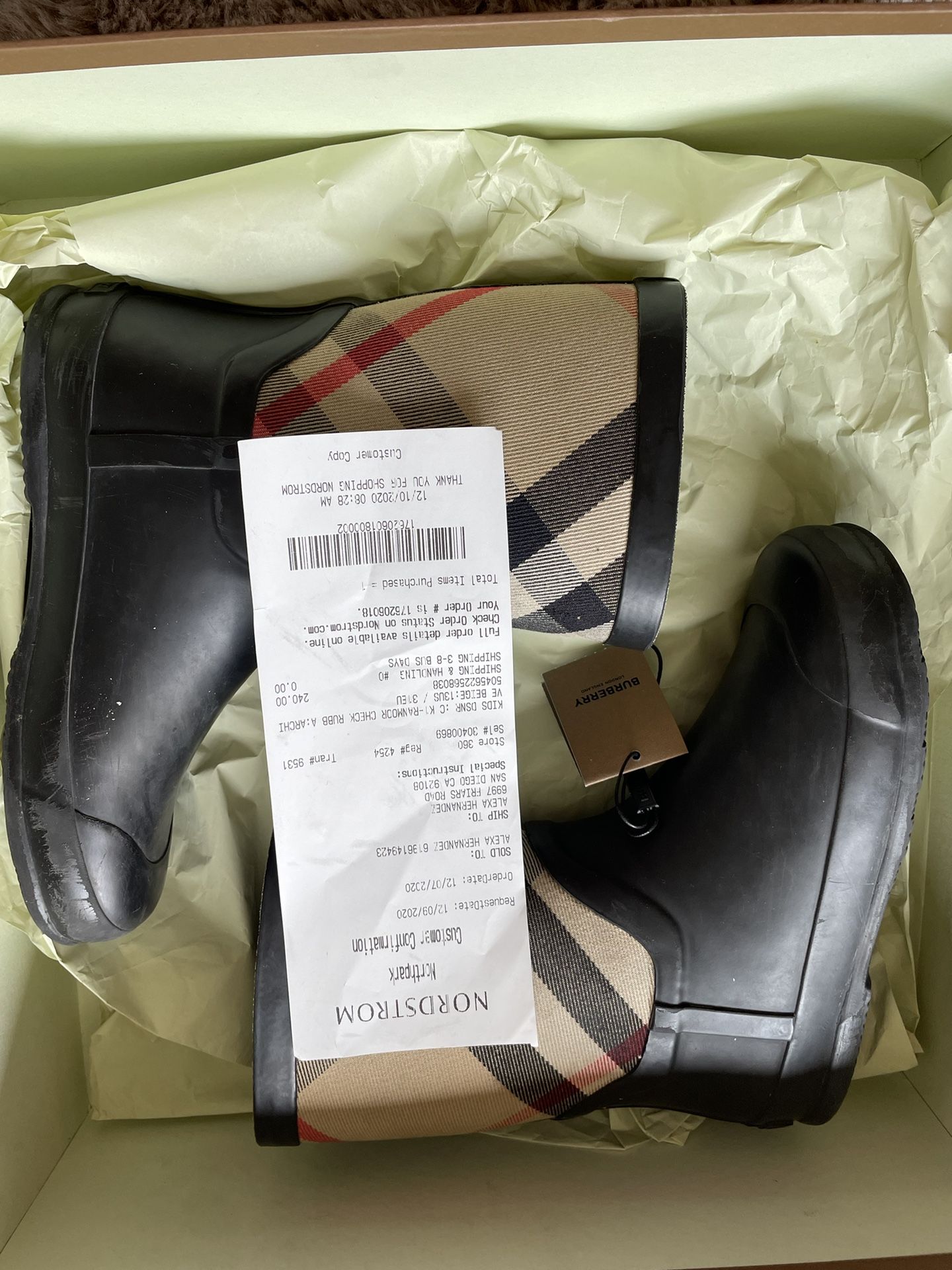 Burberry rain boot inserts store