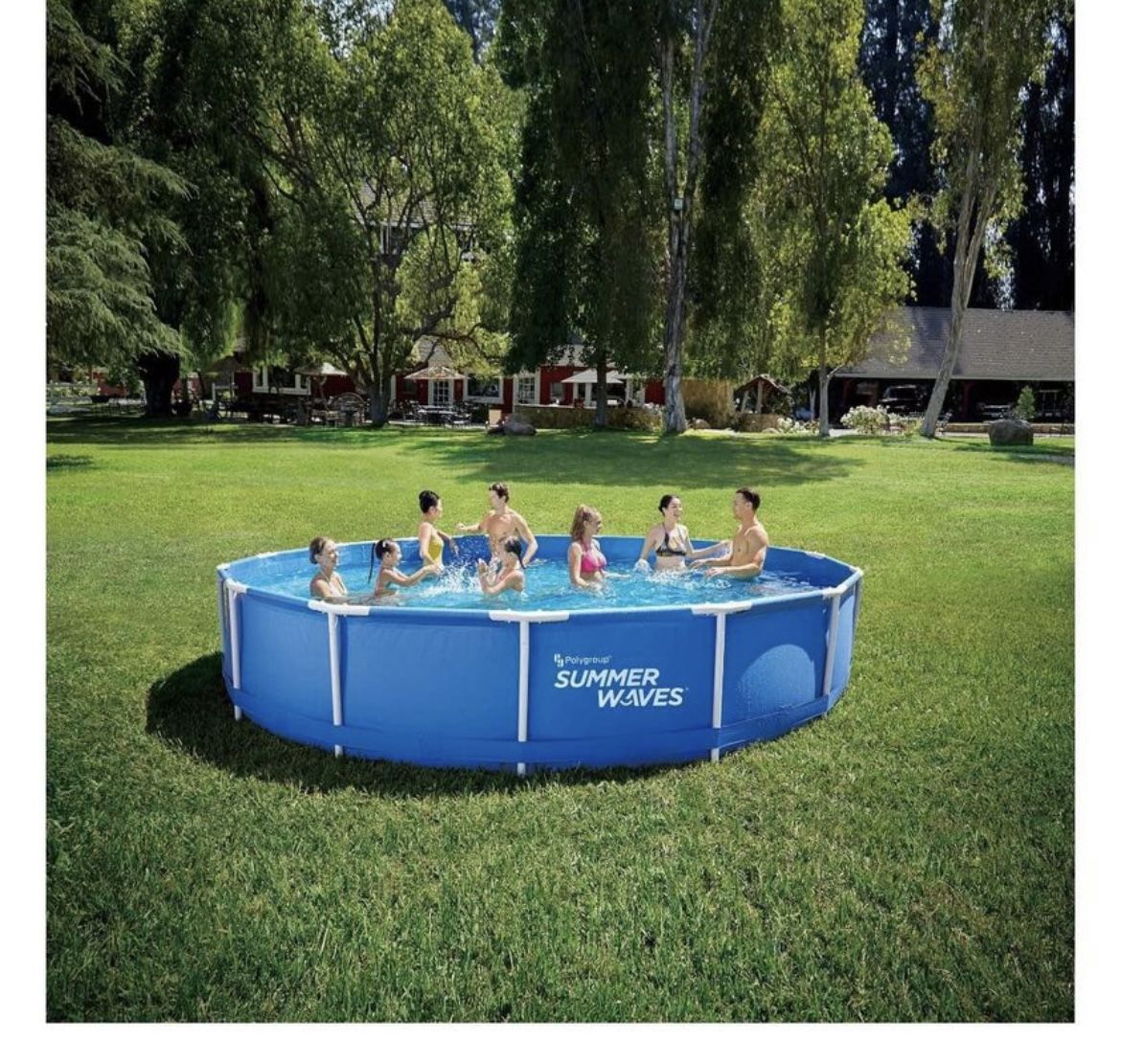 BRAND NEW Summer Waves 15 ft Round Active Frame Above Ground Pool, Blue ...