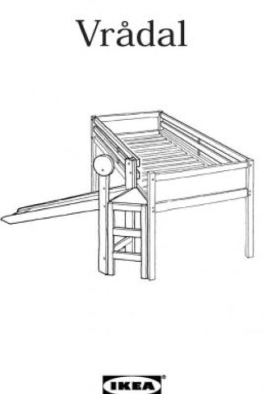Ikea Vradal Kids Loft Twin Single Bed Slide for Sale in Santa Clara CA OfferUp