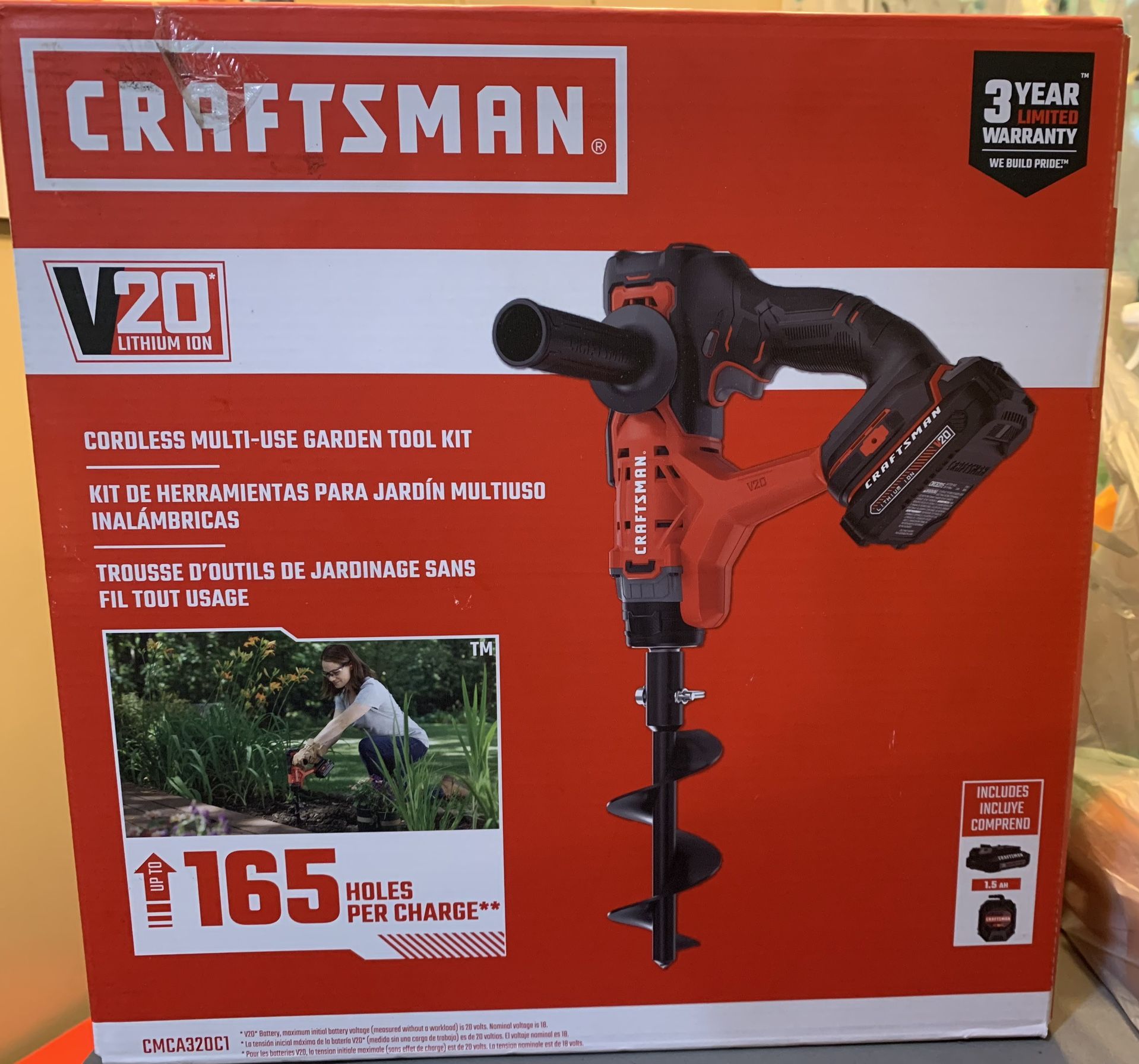 Craftsman V20 Cordless Garden Tool Kit with Auger Bit (CMCA320C1) Brand ...