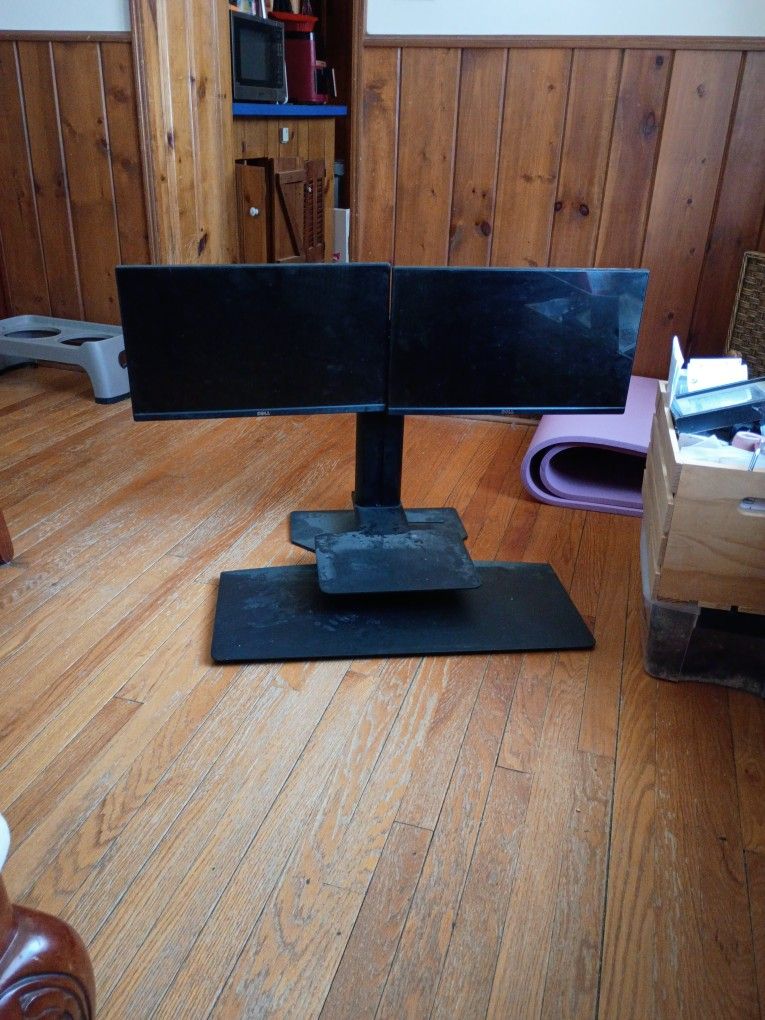 Dual Computer Monitor DELL + Stand for Sale in Wayne, NJ - OfferUp