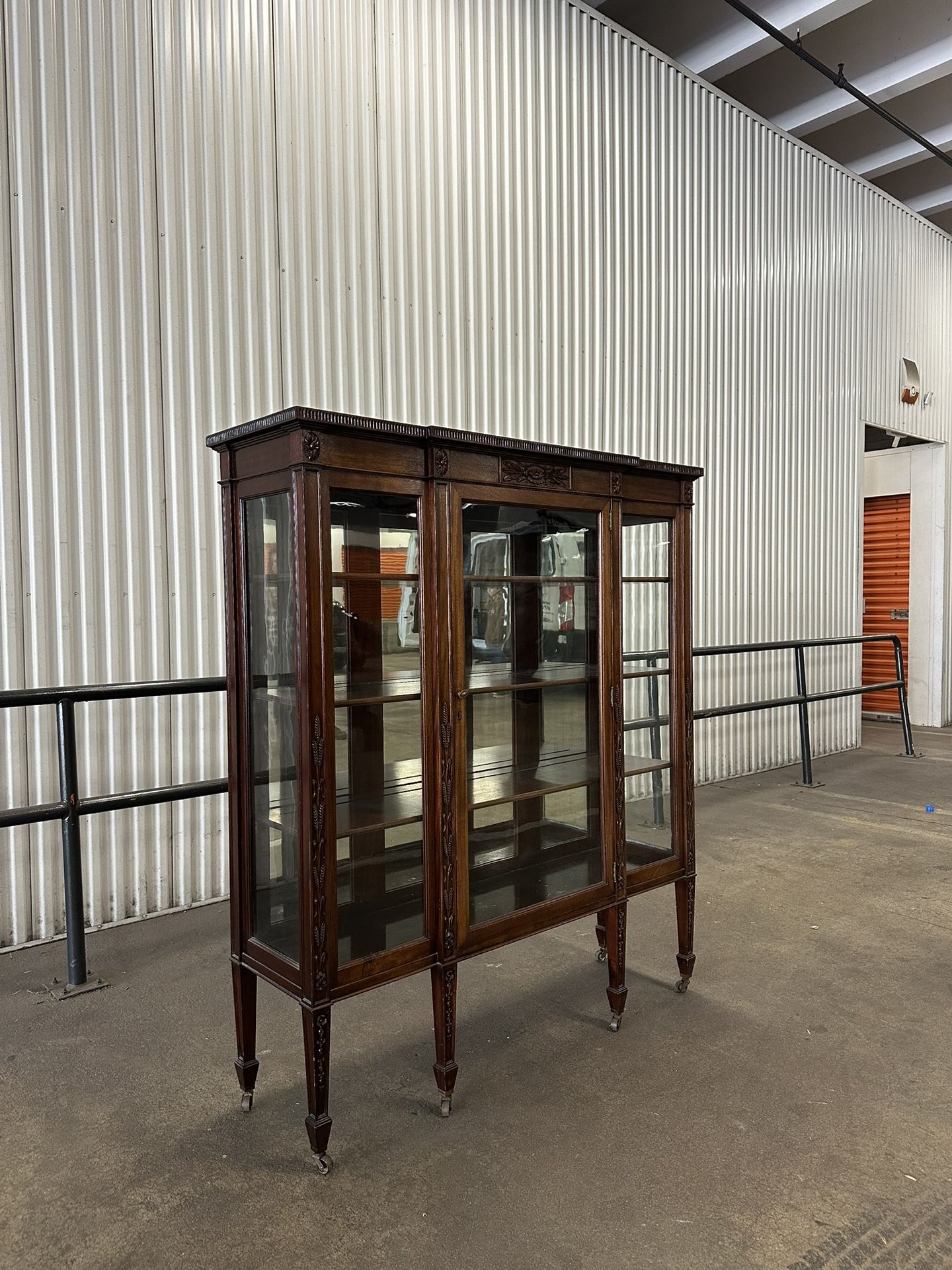 Antique Carved Display Cabinet – Early 20th Century Elegance for Sale ...