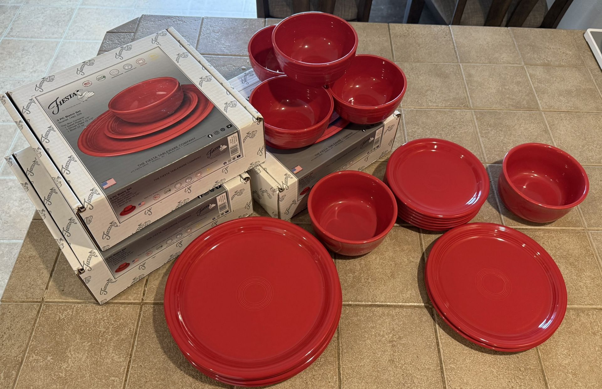Fiestaware Bistro Sets plus 2 matching Gusto Bowls - Red for Sale in ...