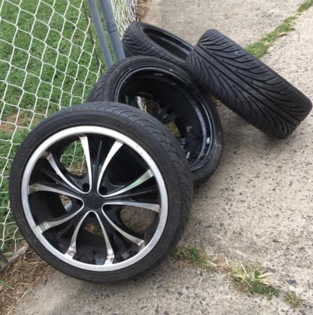 18 inch rims with Fresh tires ( 5x100 ) For sale or trade Make an Offer ...