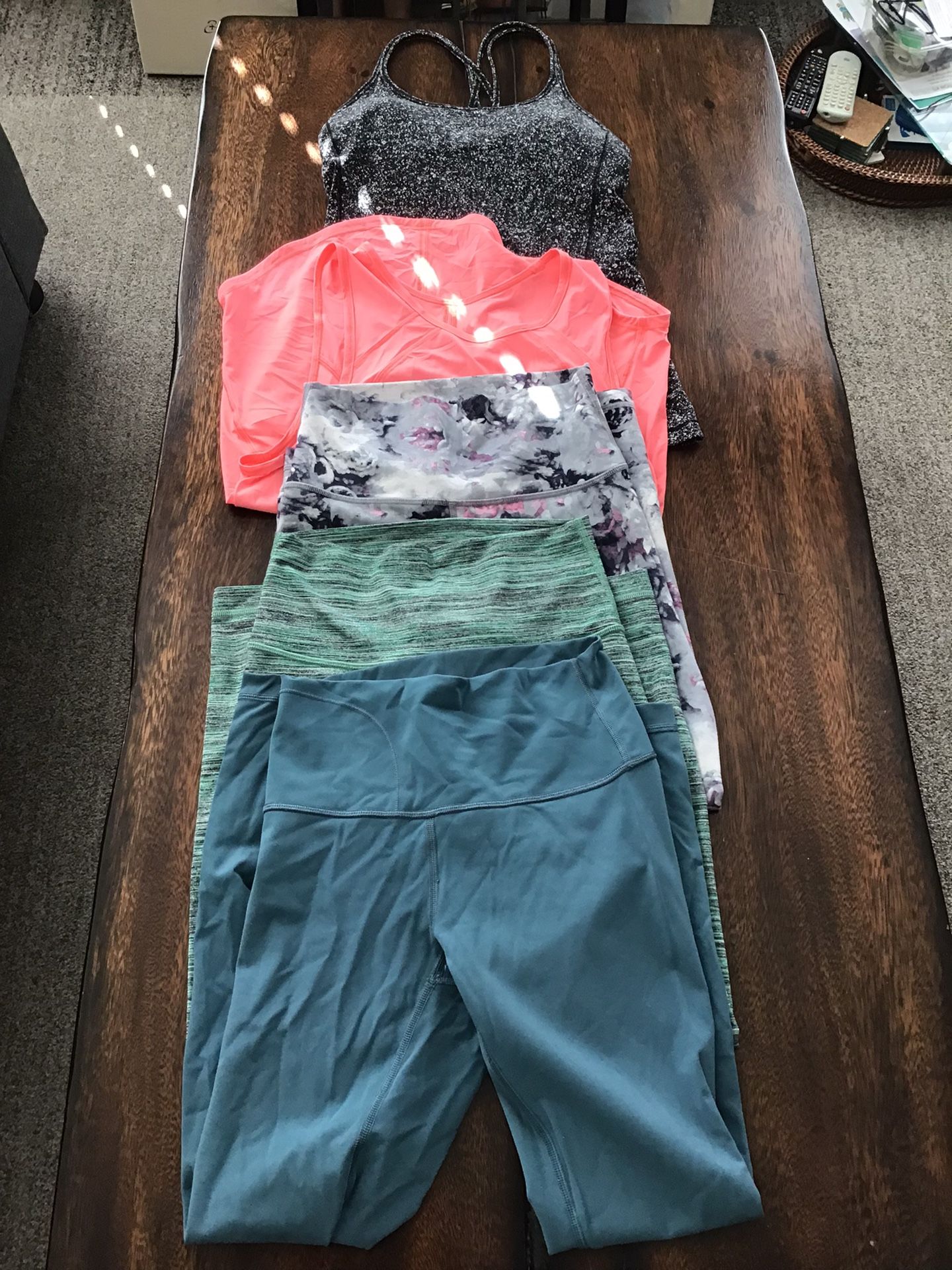 Lululemon Work Out Shirts And Leggings Size XS $60 For All Together ...