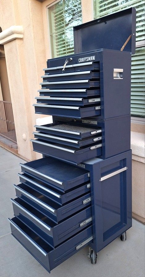Sears Craftsman 3 Tier Premium Series Midnight Blue Rolling tool Box ...