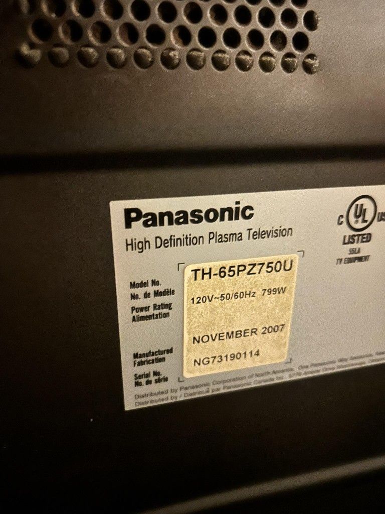 Panasonic 65 Inch Plasma TV for Sale in Newport News, VA - OfferUp