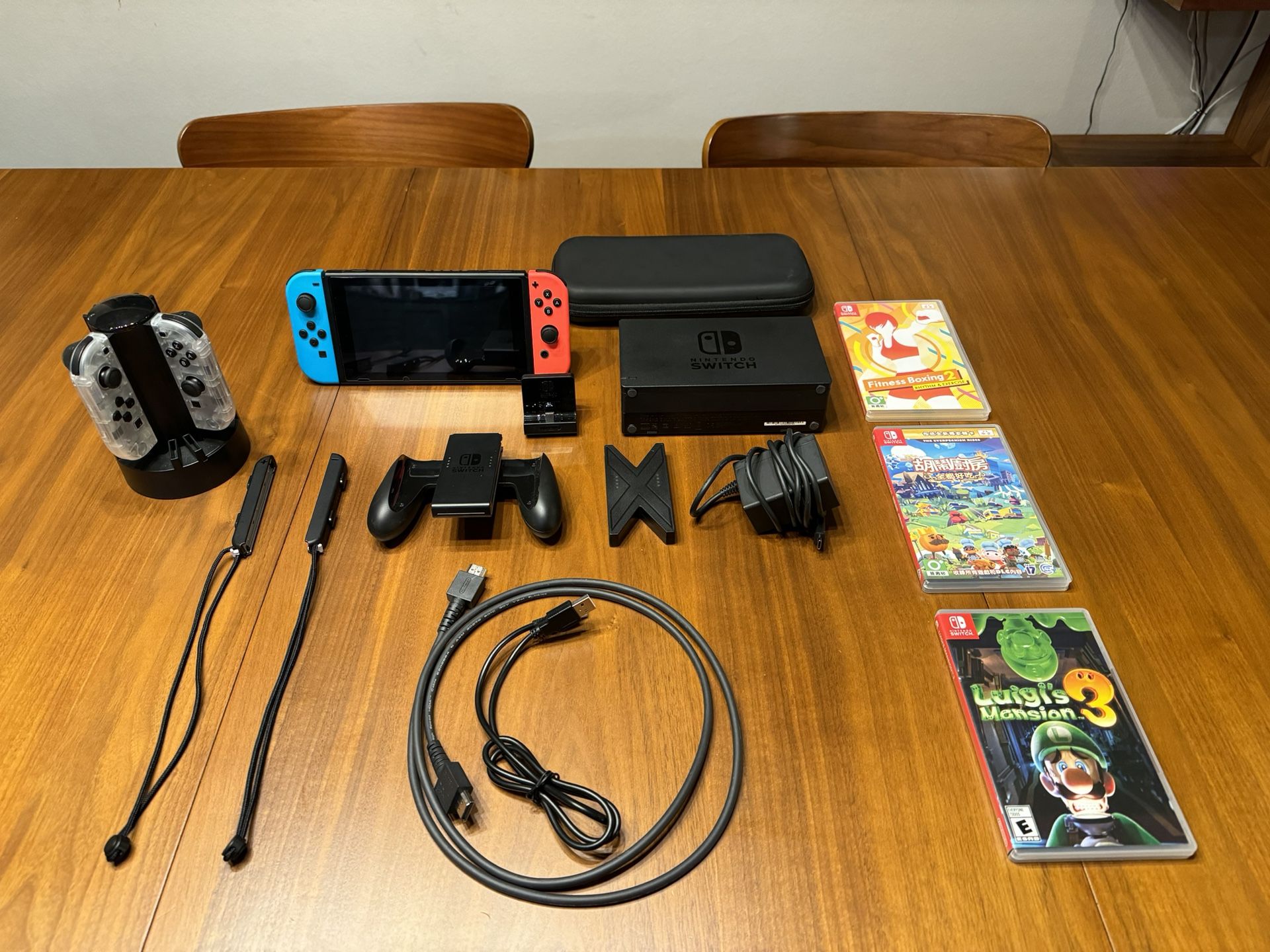 Nintendo Switch Bundle, Extra Handles And Charge Stations, Lightly Used ...