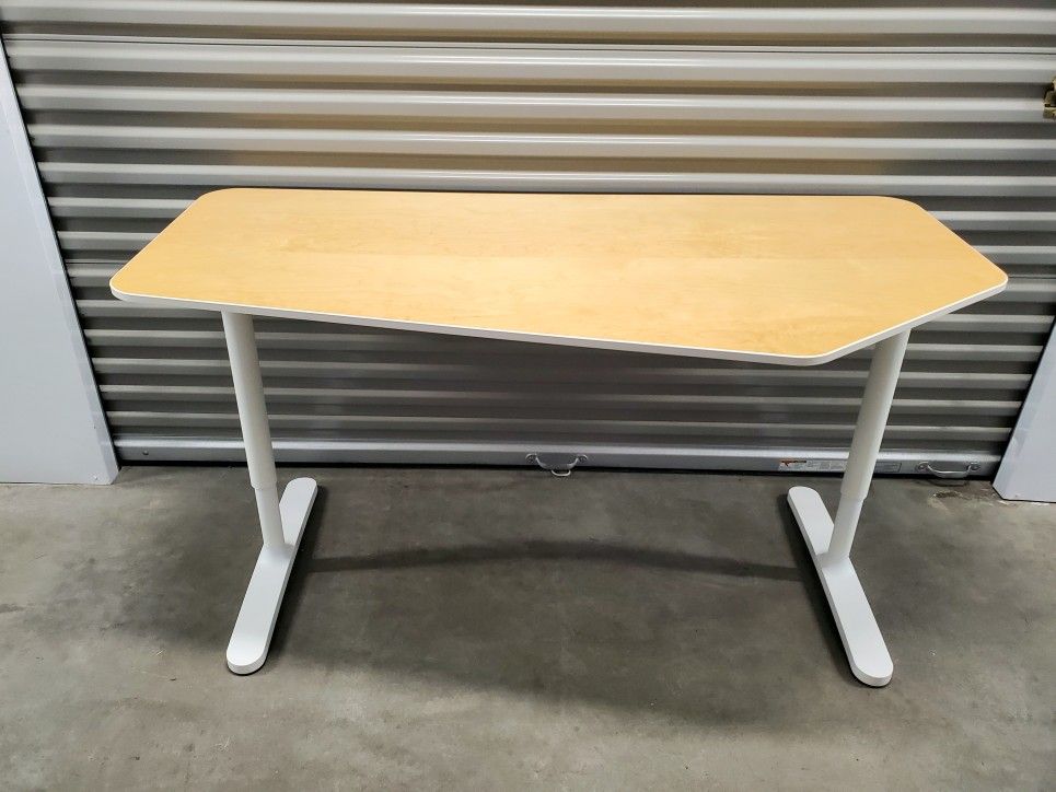 Rare IKEA BEKANT Pentagon 5 Sided Desk or Table, Adjustable Legs ...