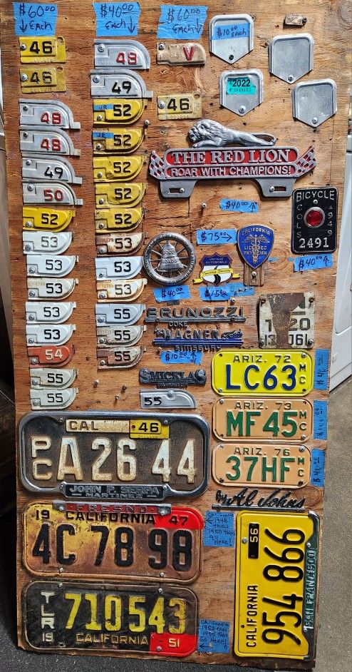 California Year Tabs From 1946 To 1955 License Plate for Sale in Garden ...