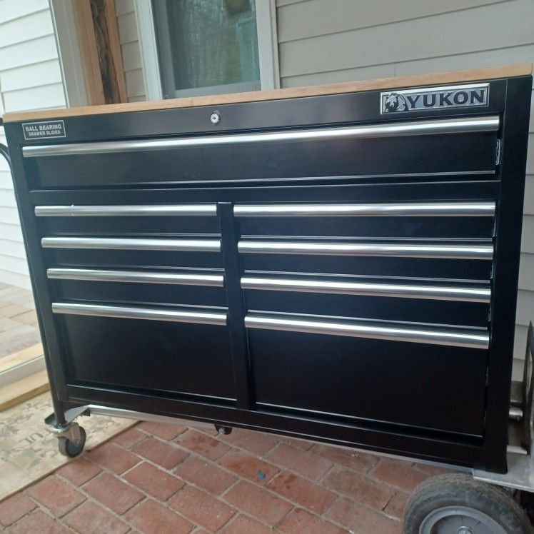 46 Inch 9 Drawer Wood Top Tool Box for Sale in Huntingtn Sta, NY - OfferUp