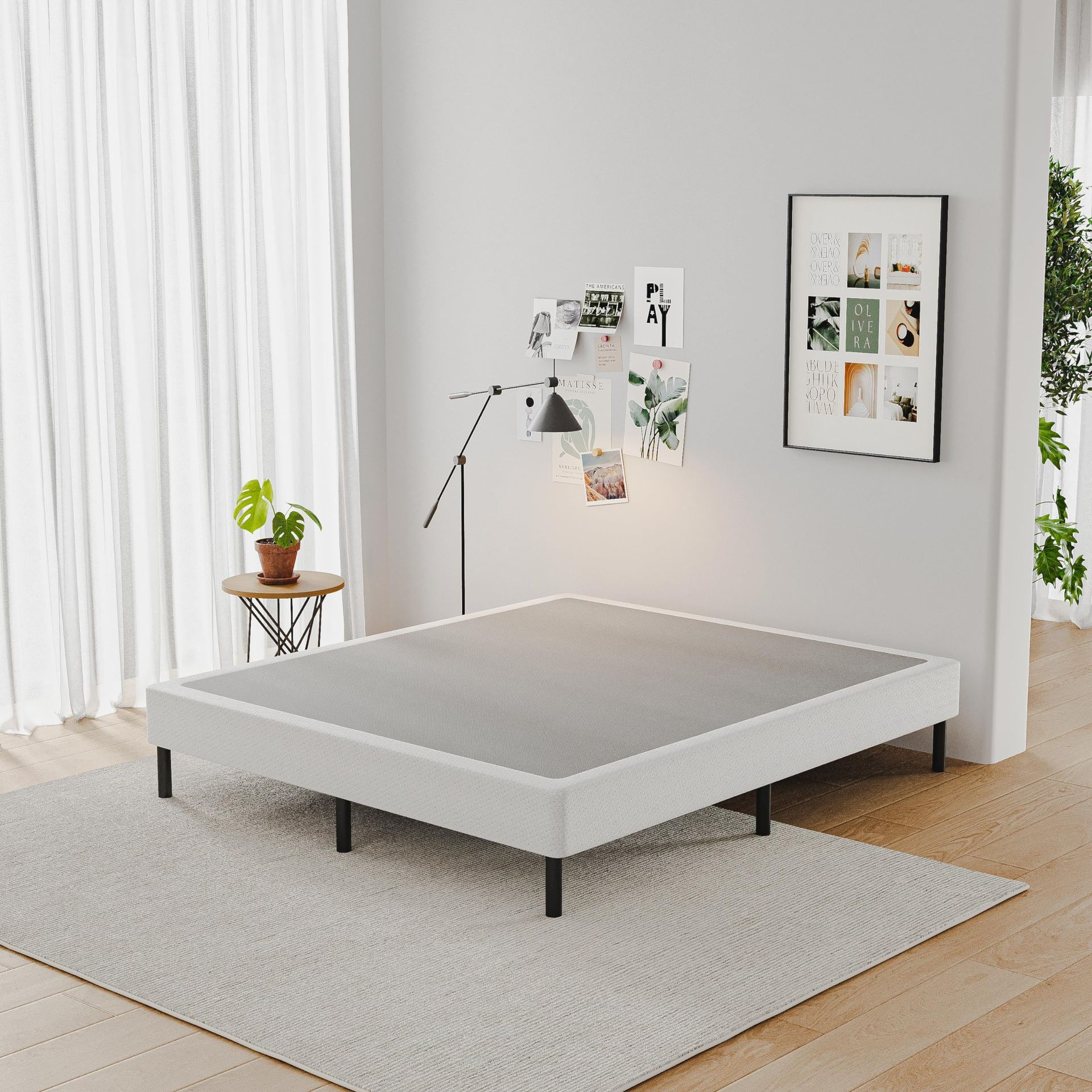 14” HIGH QUEEN SIZE BOXSPRING PLATFORM FOUNDATION WITH METAL LEGS for ...