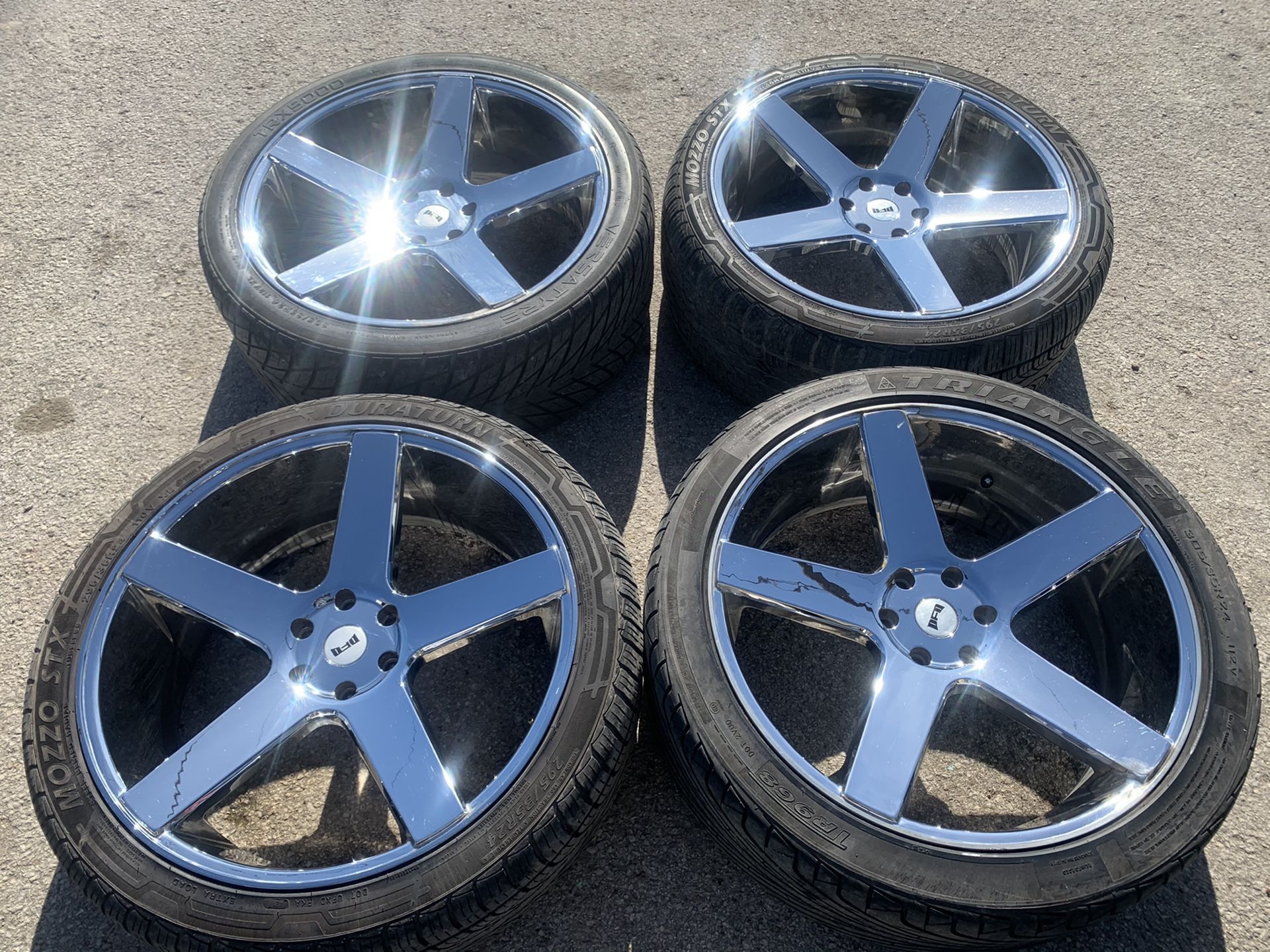 24” Chrome DFD Baller Rims And Tires 6 Lug Wheels 6x135 Bolt pattern ...
