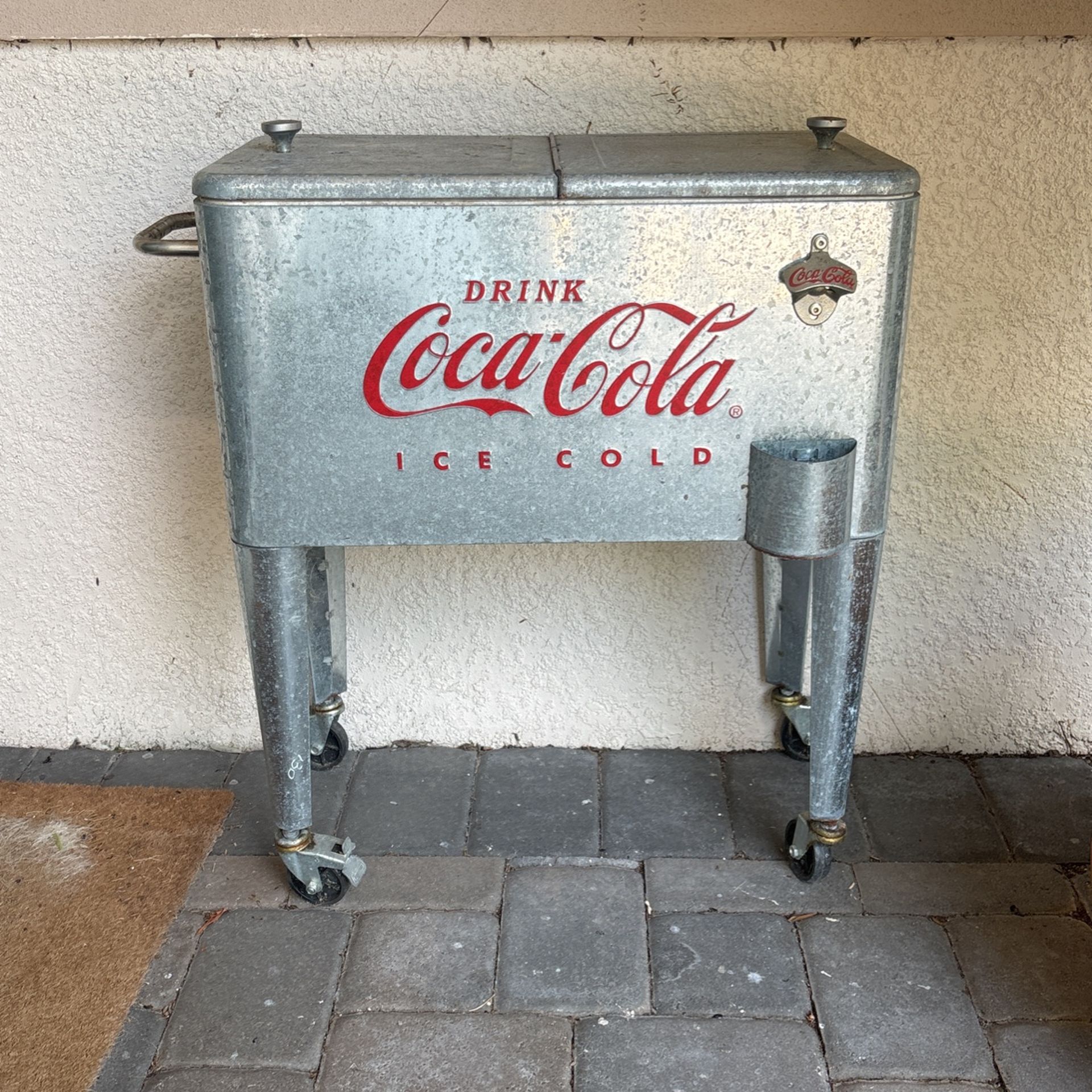 Coca Cola Classic Cooler With Beer Opener , With Another Open Cooler ...