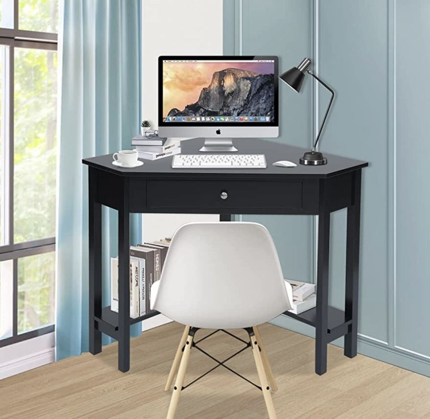 Small Corner Computer Desk Black
