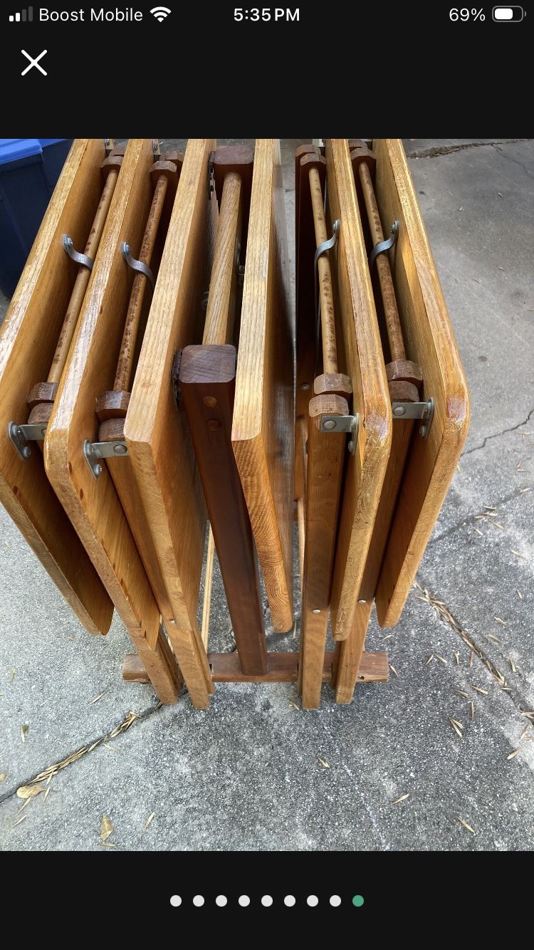 $150-For A Complete Set Of 4Tv Trays And One Turns Into Another Folding ...