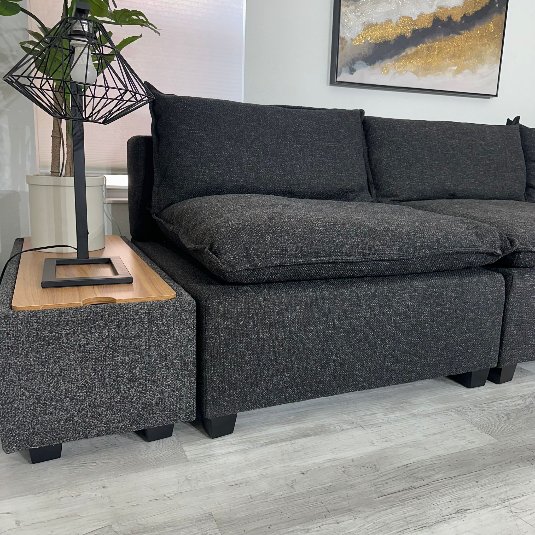 Sectional Modular Couch Dark Gray Fabric - FREE DELIVERY for Sale in ...