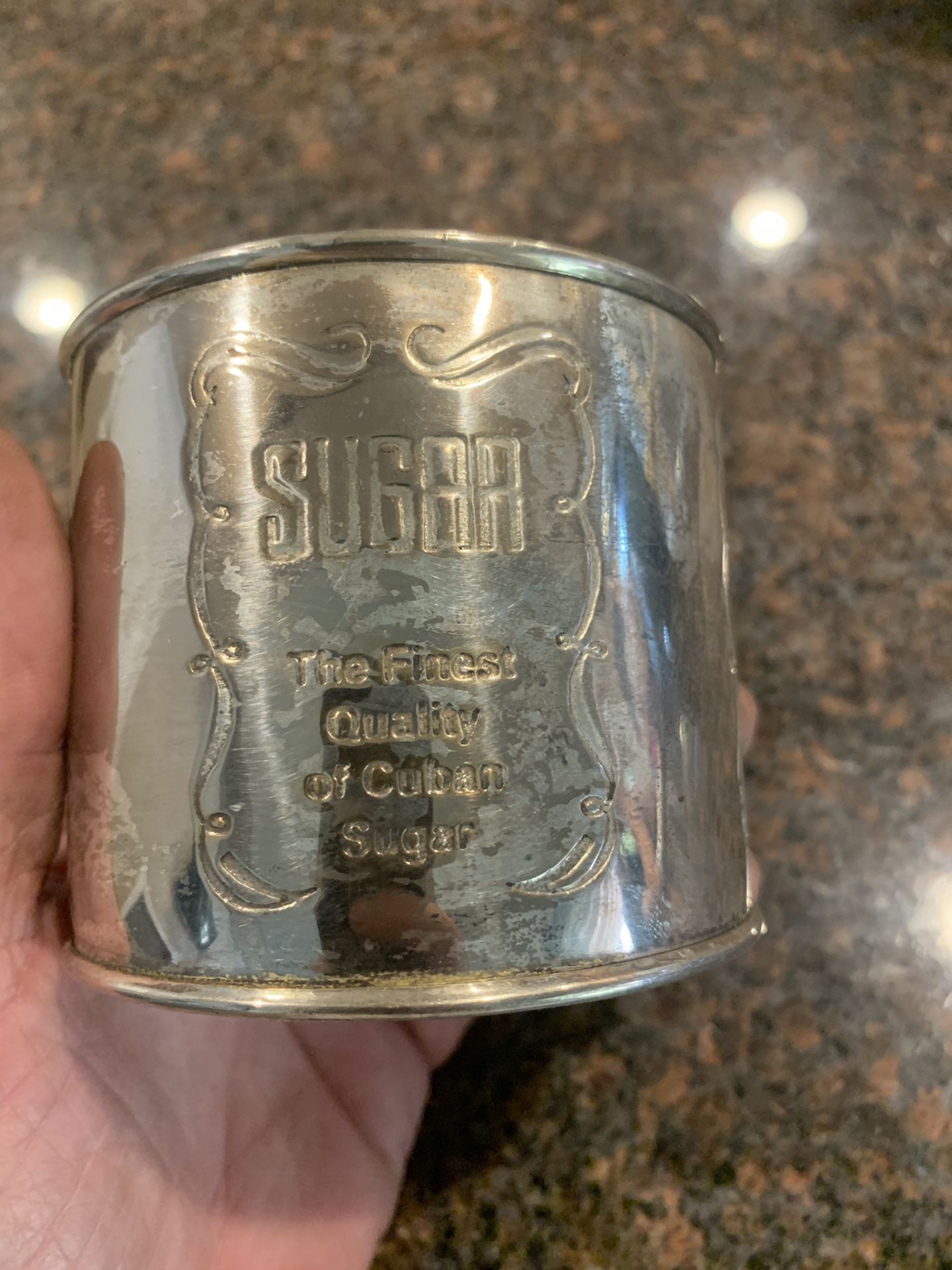 Rare Vintage Silver Plated Cuba’s Finest Sugar Tin With Lid Great For ...
