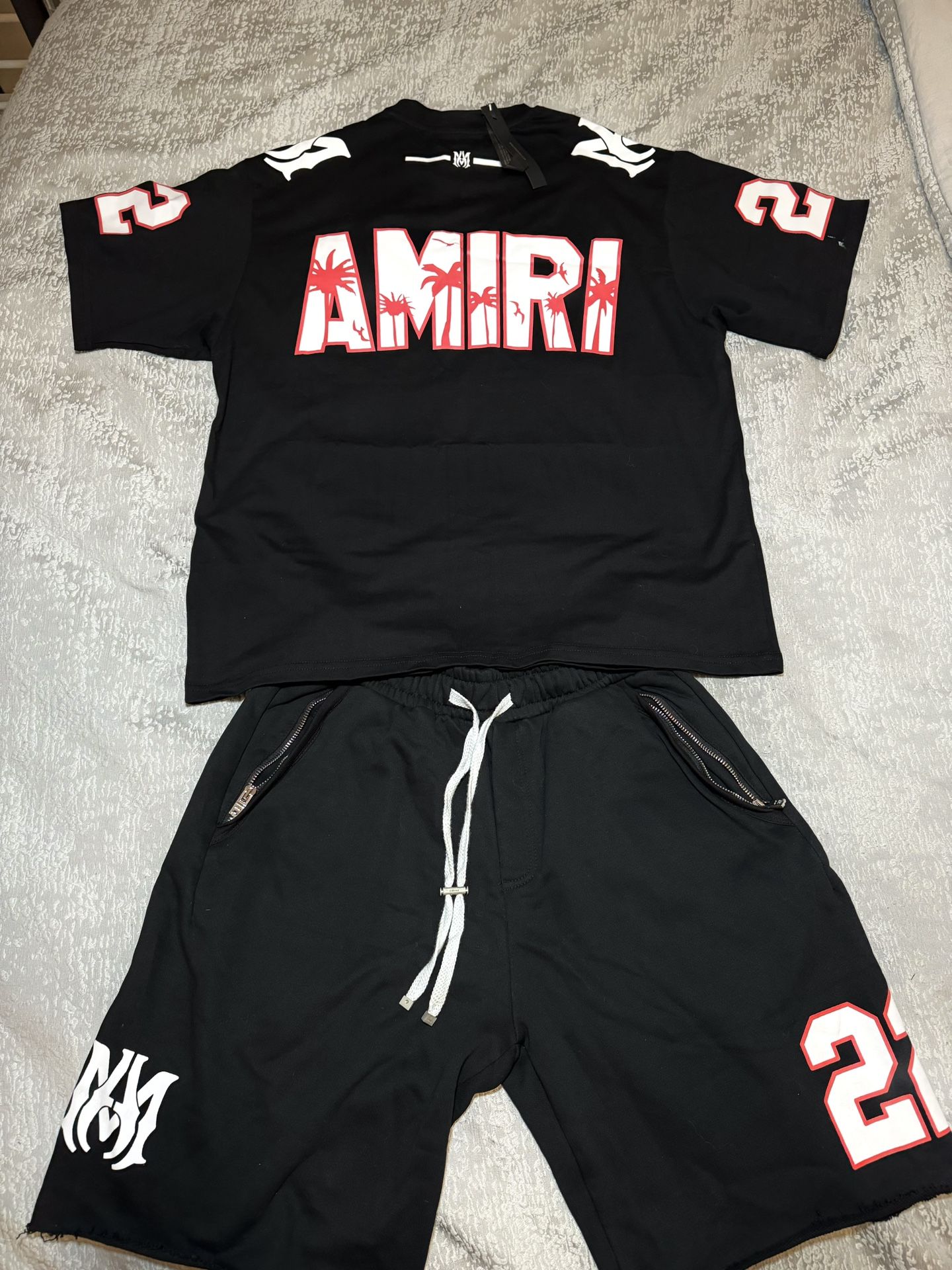 NEW AMIRI SET (SHORTS+SHIRT) 2 Piece DESIGNER SHIRT . Size : Medium Or ...