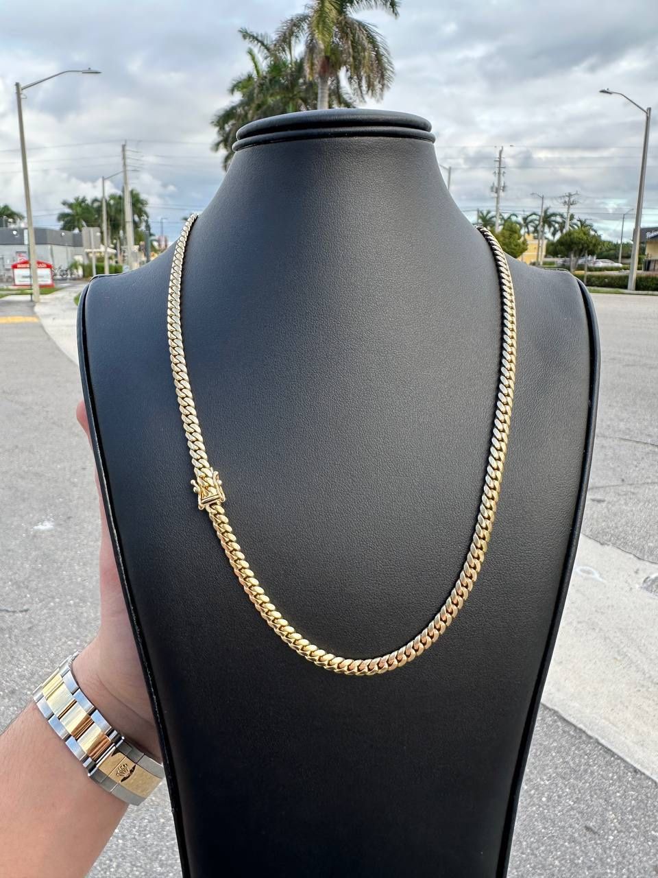 14k solid yellow gold 18 inches cuban chain 14KYG 30.8 grams 4,5mm for ...