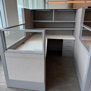 Haworth Compose Manager Stations – 5’x7’x65” w/ Glass Panels for Sale ...