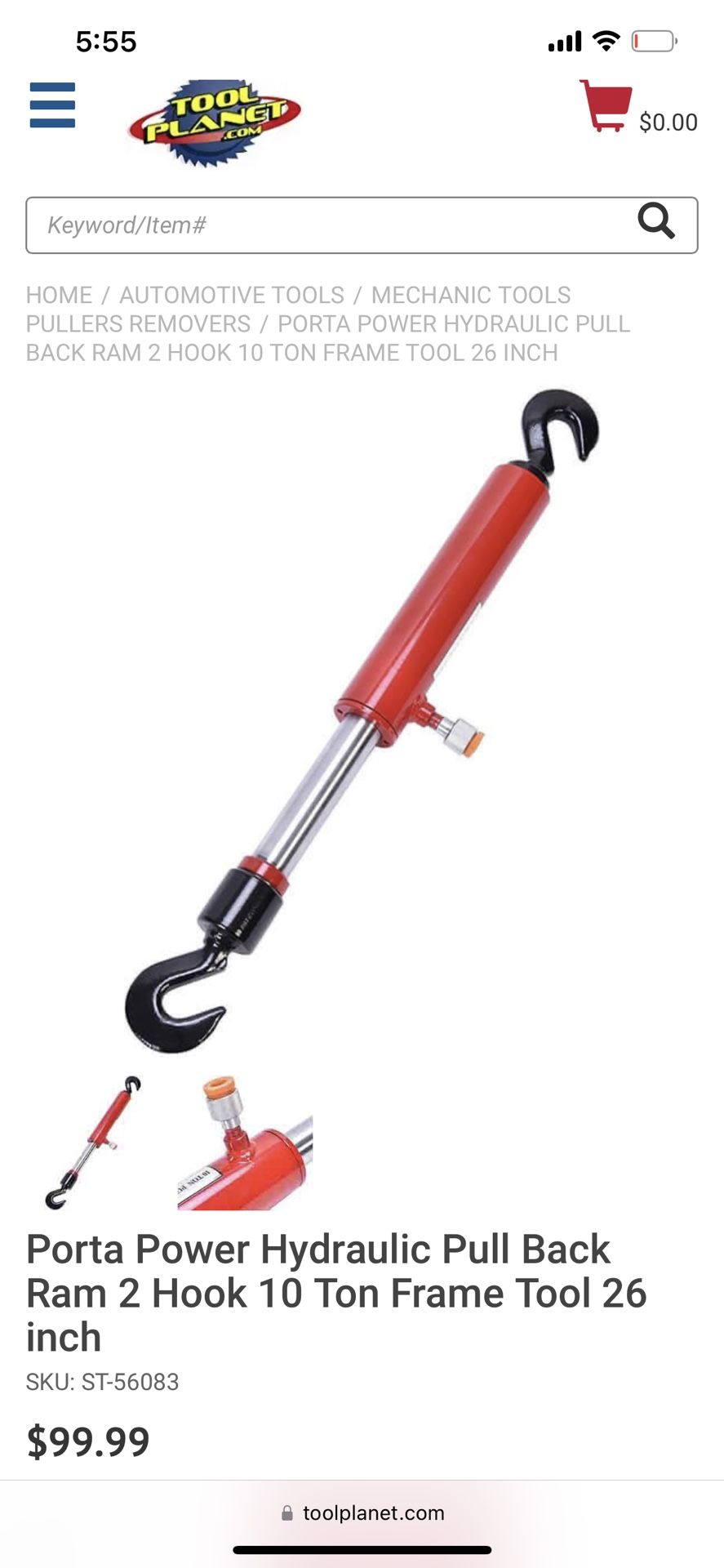 10 ton Air Hydraulic Pull Back Ram Porta Power Frame Body Work Machine ...