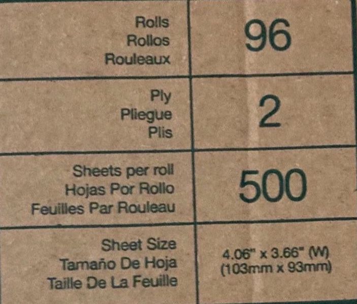 Solaris Paper Inc. Basic Bath Tissue 2-Ply 500 Sheets 96RL/CT White ...