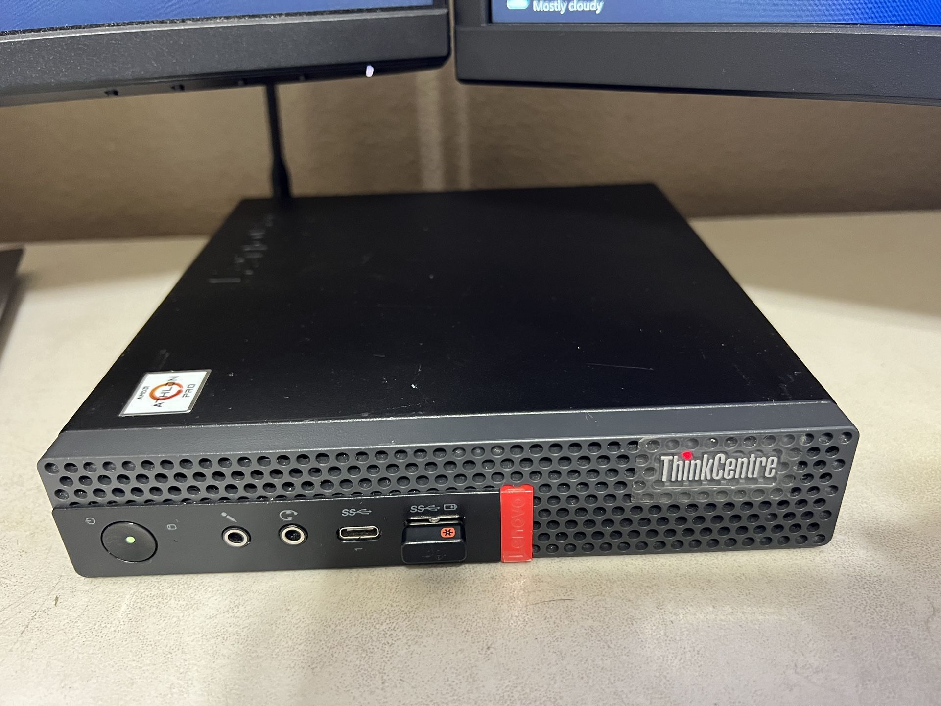 LENOVO THINKCENTRE USB-C MICRO, DUAL (2) DELL 24” MONITORS, AMD-3.4Ghz ...