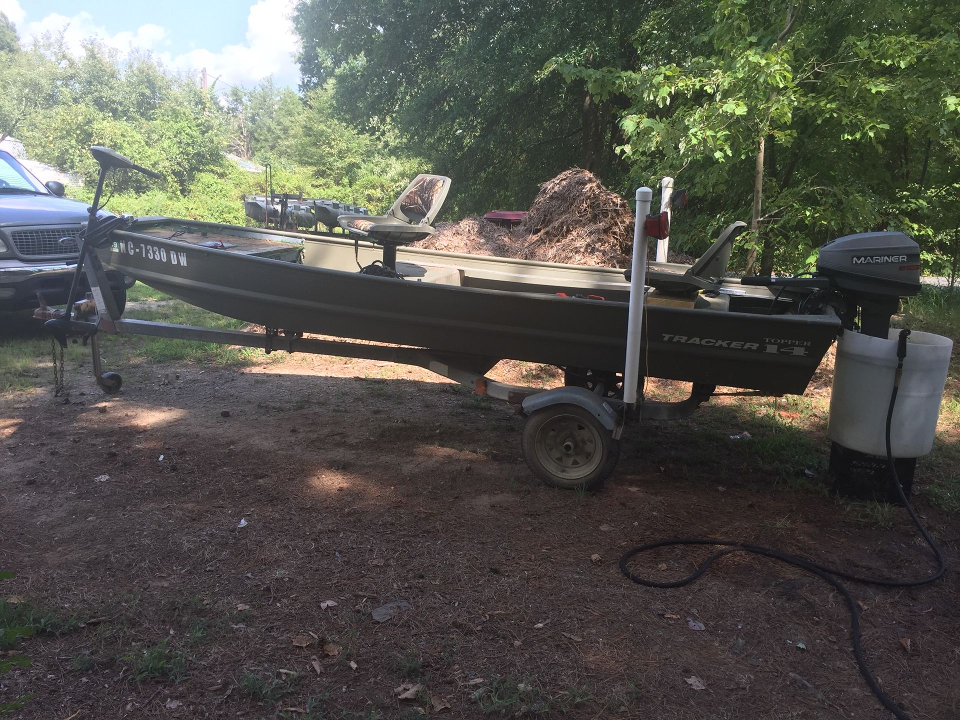 2012 Tracker Topper Jon Boat with SC trailer with 15Hp OB for Sale in ...
