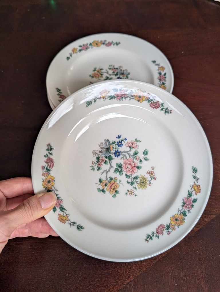 Vintage 1960s Mayer China Co Plates Floral Pattern Set Of 4 Porcelain ...