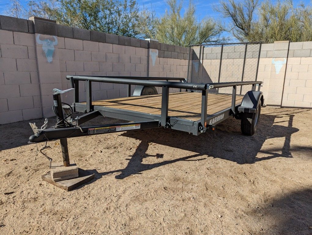 2021 Karavan 6ft x 12ft Wood Floor Utility Trailer With Metal Gate ...
