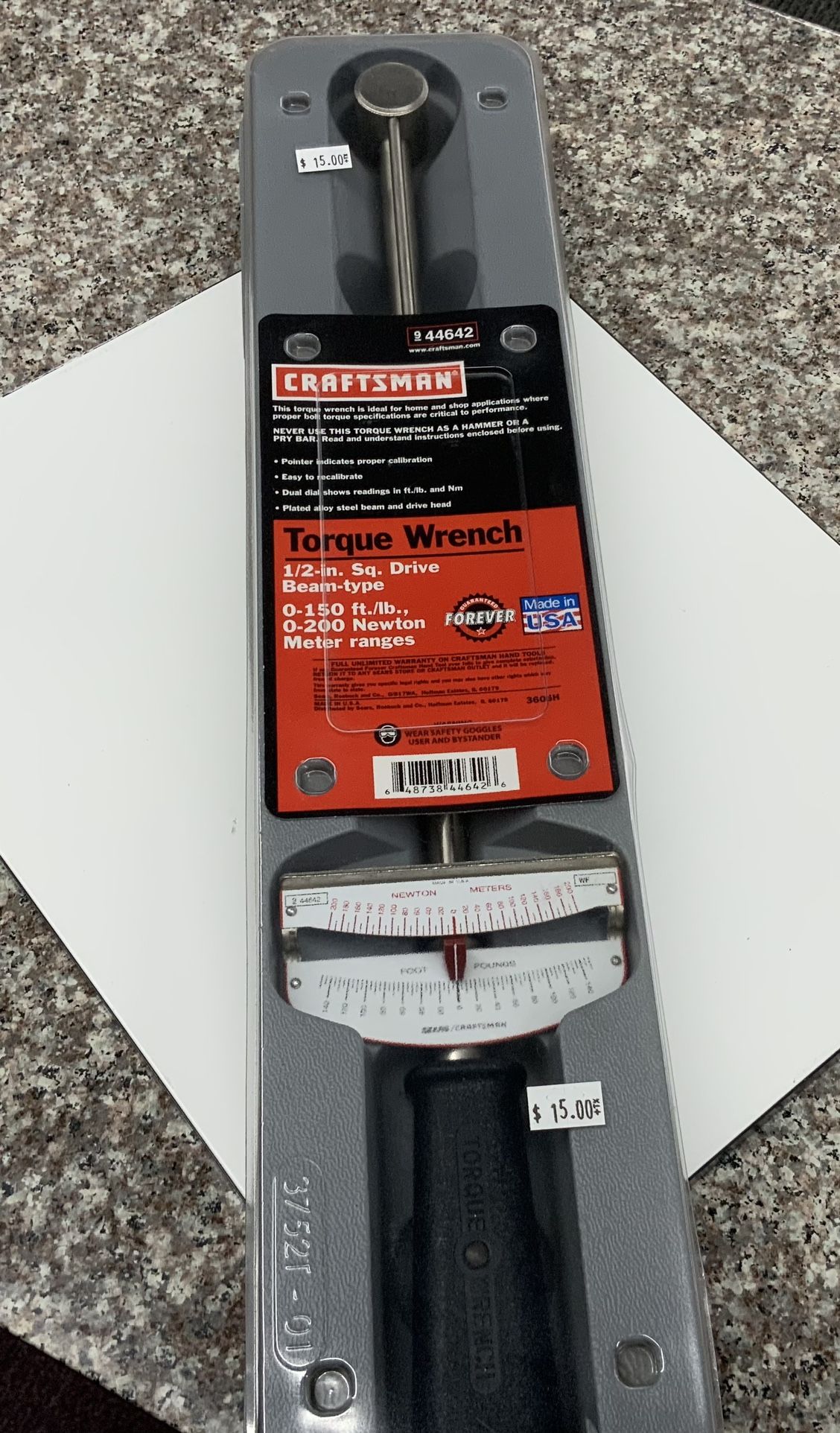 Craftsman 1/2” Sq. Drive Beam Type Torque Wrench for Sale in Willoughby ...