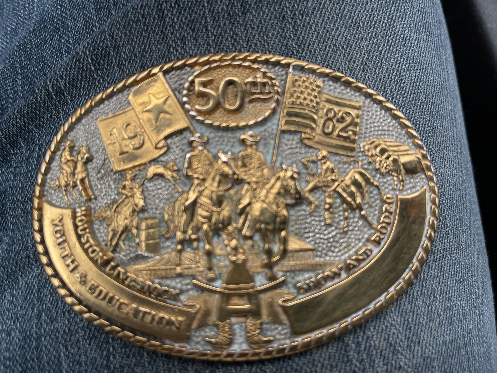 Limited 1982 Houston Livestock Show & Rodeo 50th Anniversary Buckle for ...