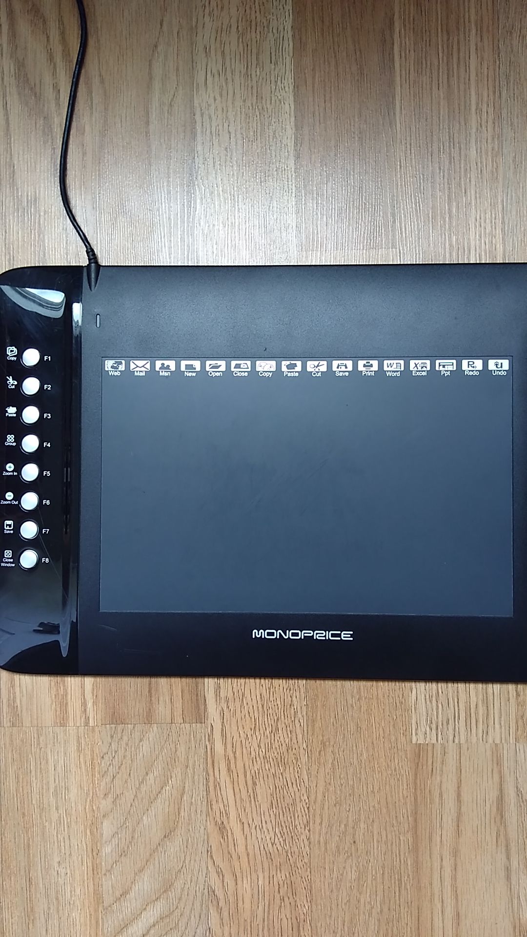 Monoprice 10x6.25 graphic drawing tablet with 8 hot keys, pen, and ...