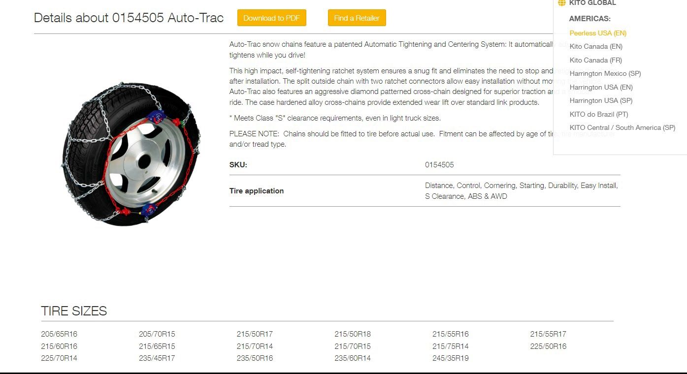 New Peerless Auto-Trac Tire Chains 0154505 for Sale in Lacey, WA - OfferUp