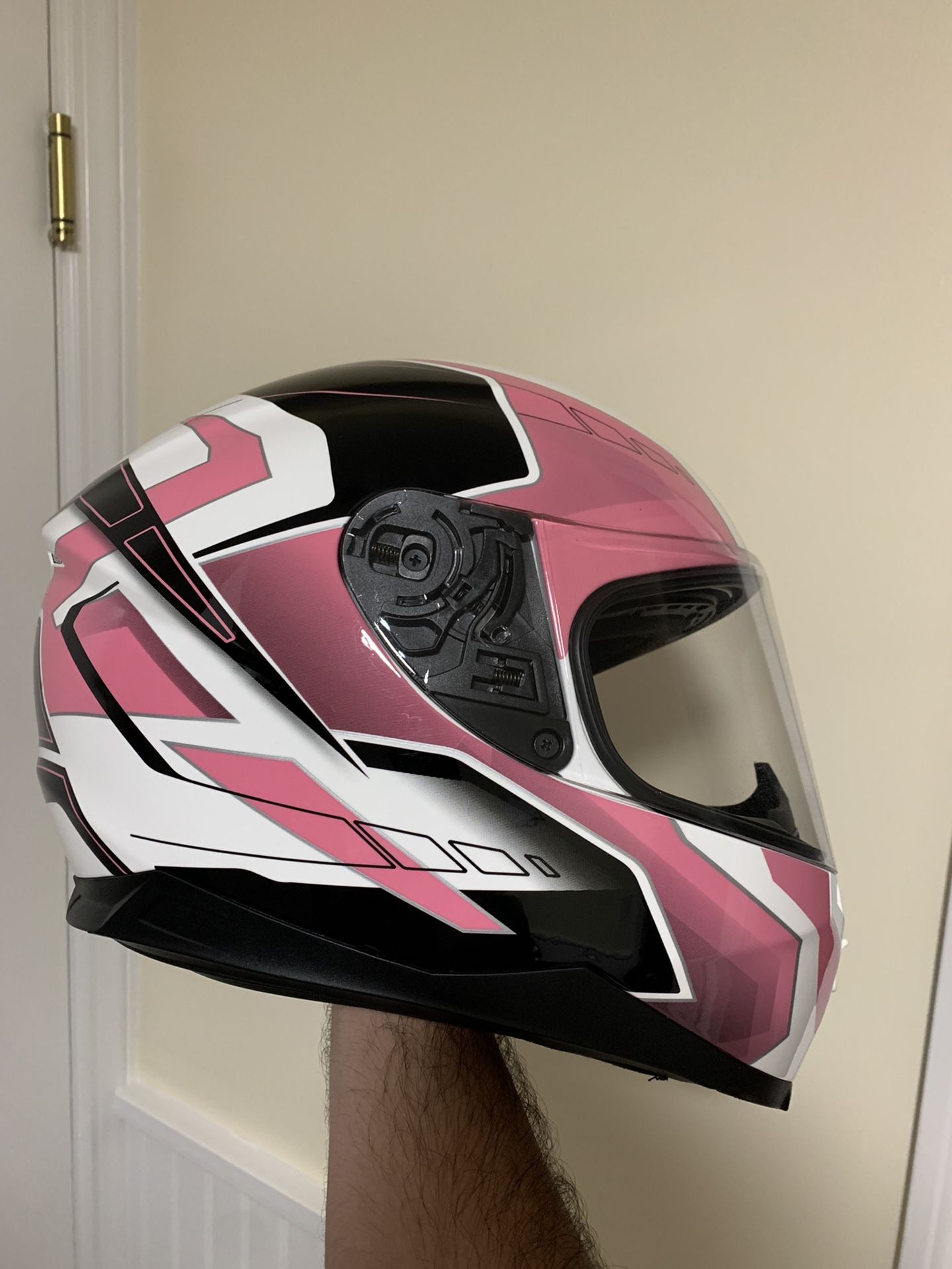 Pink Bilt Force One Motorcycle Helmet (Worn Once) for Sale in ...