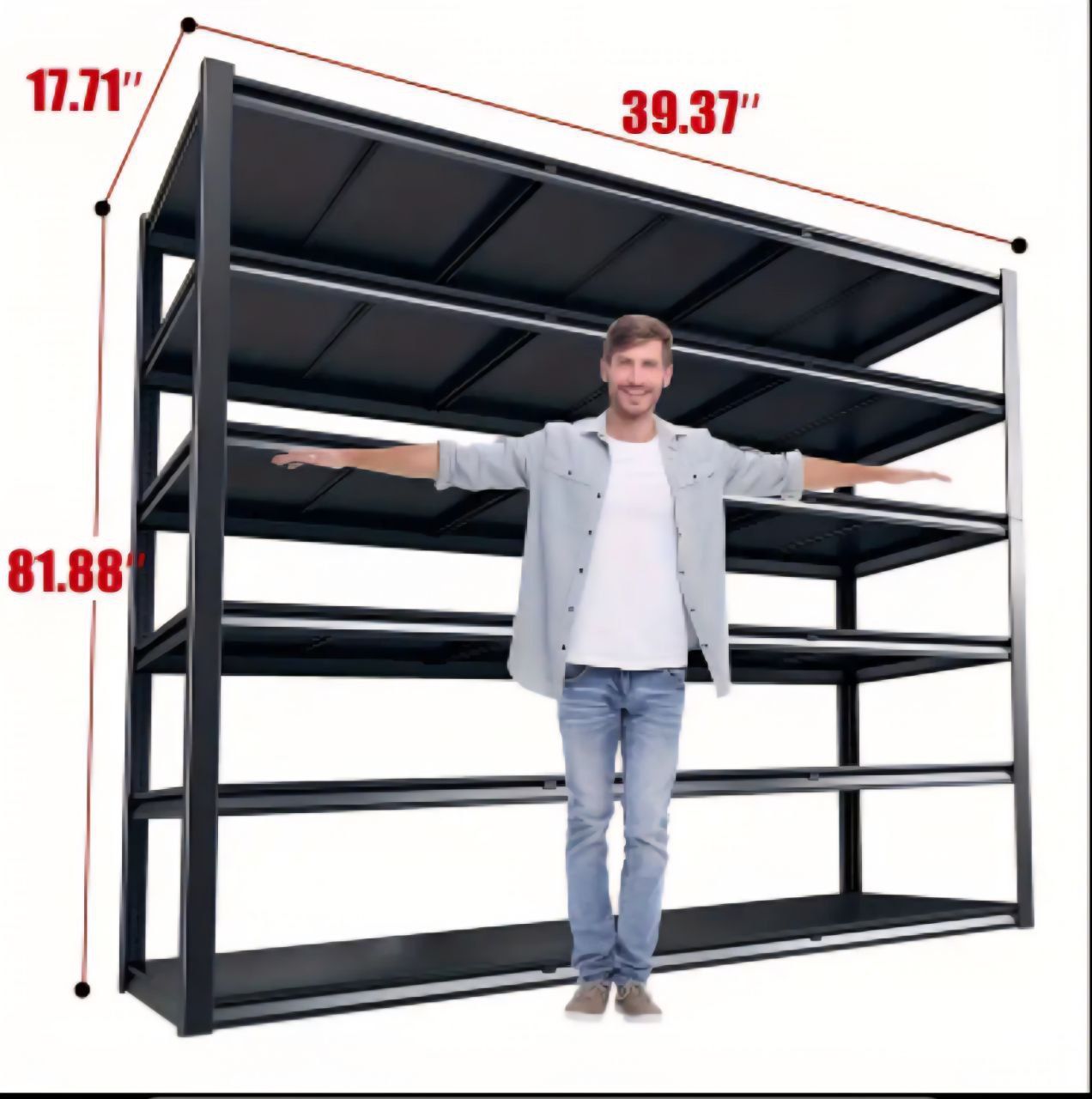 Heavy Duty Adjustable Metal Shelving Unit - 3500 LB Capacity 6-Tier ...