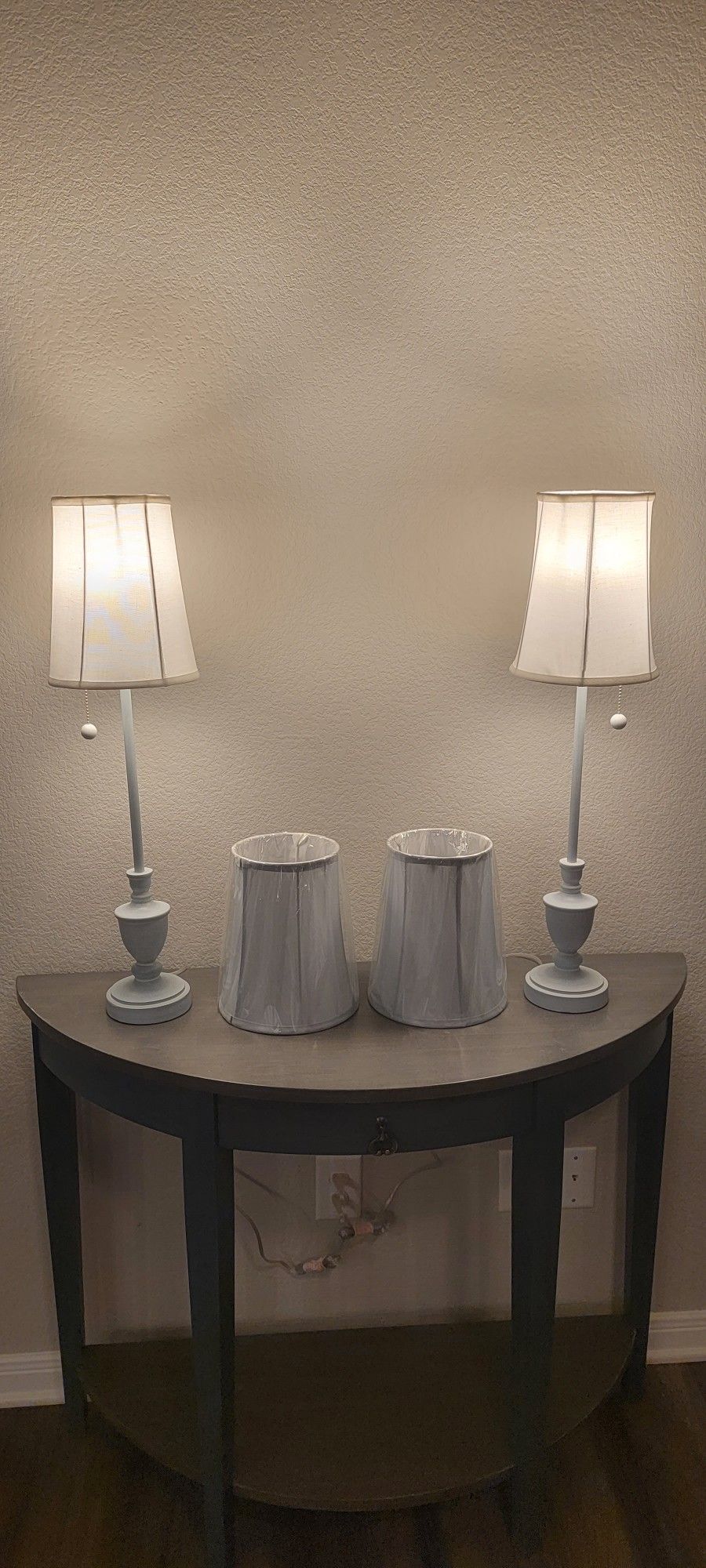 Slate Blue Buffet Accent Lamps with Additional Lamp Shades by Valerie ...